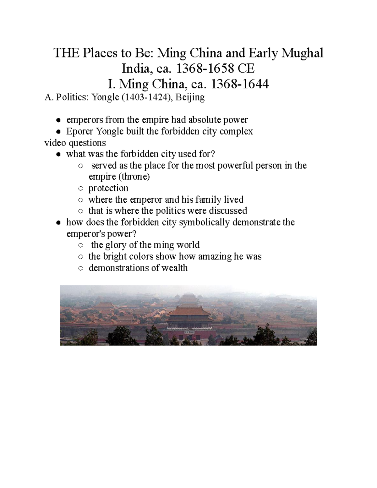 106Sp23-4-Mughal India Ming China Outline - THE Places to Be: Ming ...