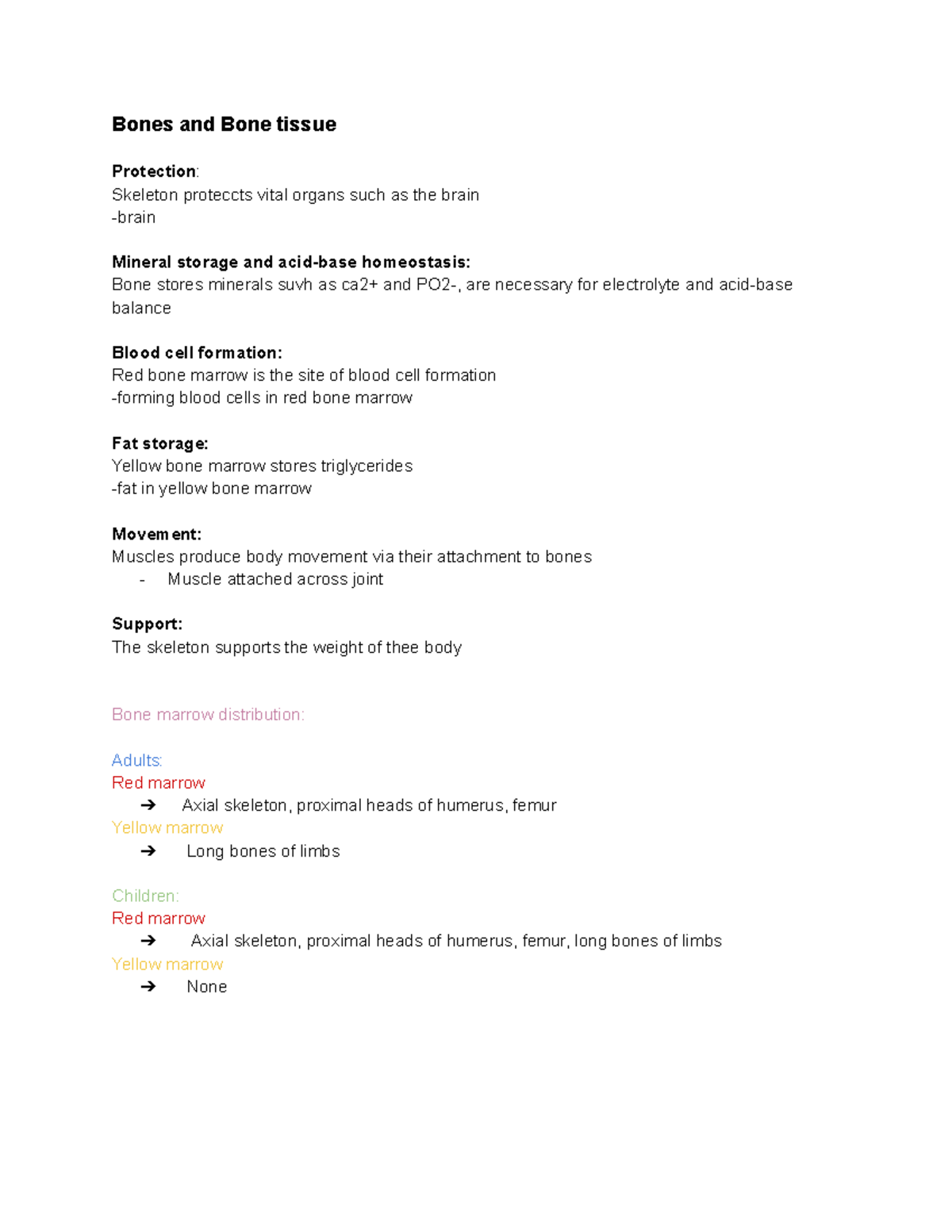 Exam 1- unit bones - Bones and Bone tissue Protection : Skeleton ...