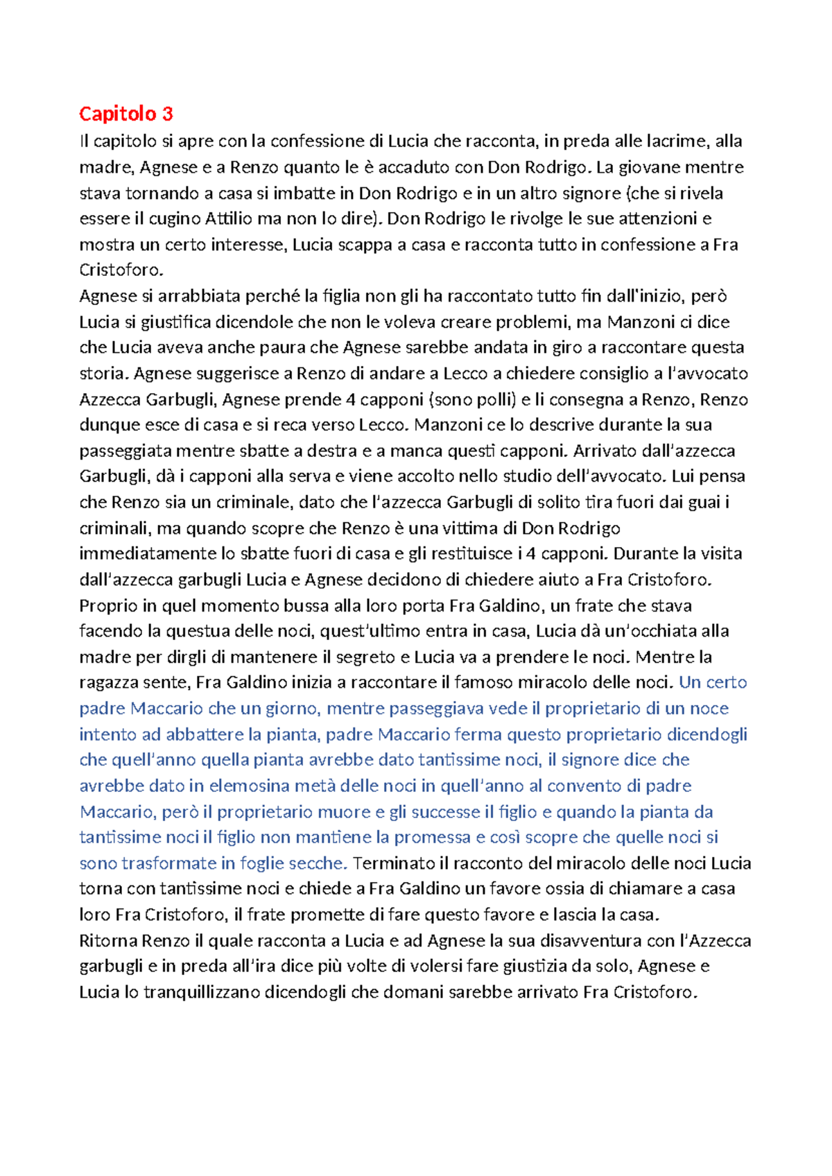 Capitolo 3 promessi sposi - Capitolo 3 Il capitolo si apre con la confessione di Lucia che ...