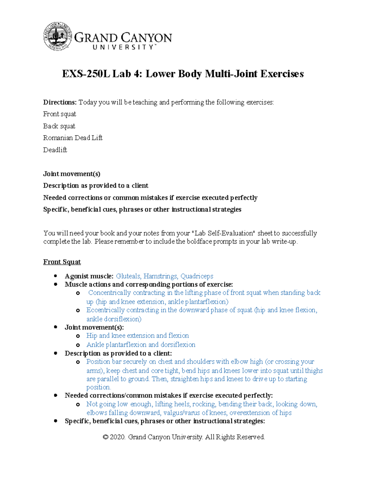 EXS 250L-RS-Lab4-Lower Body Multi Joint - EXS-250L Lab 4: Lower Body ...