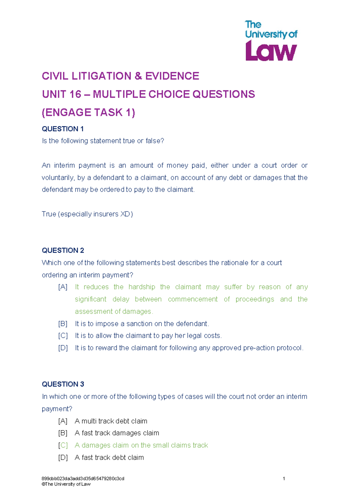 2324 civ unit16 ce02 interim payment questions engage task 1 - CIVIL ...