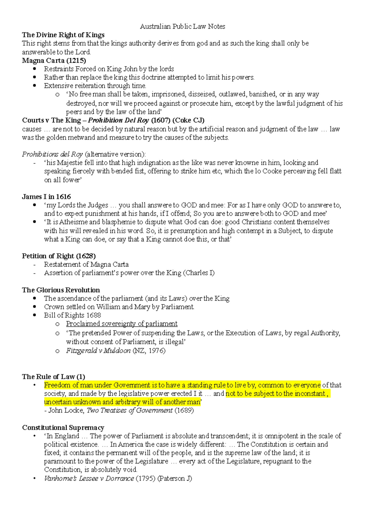 Australian Public Law Notes - Magna Carta (1215) Restraints Forced on ...