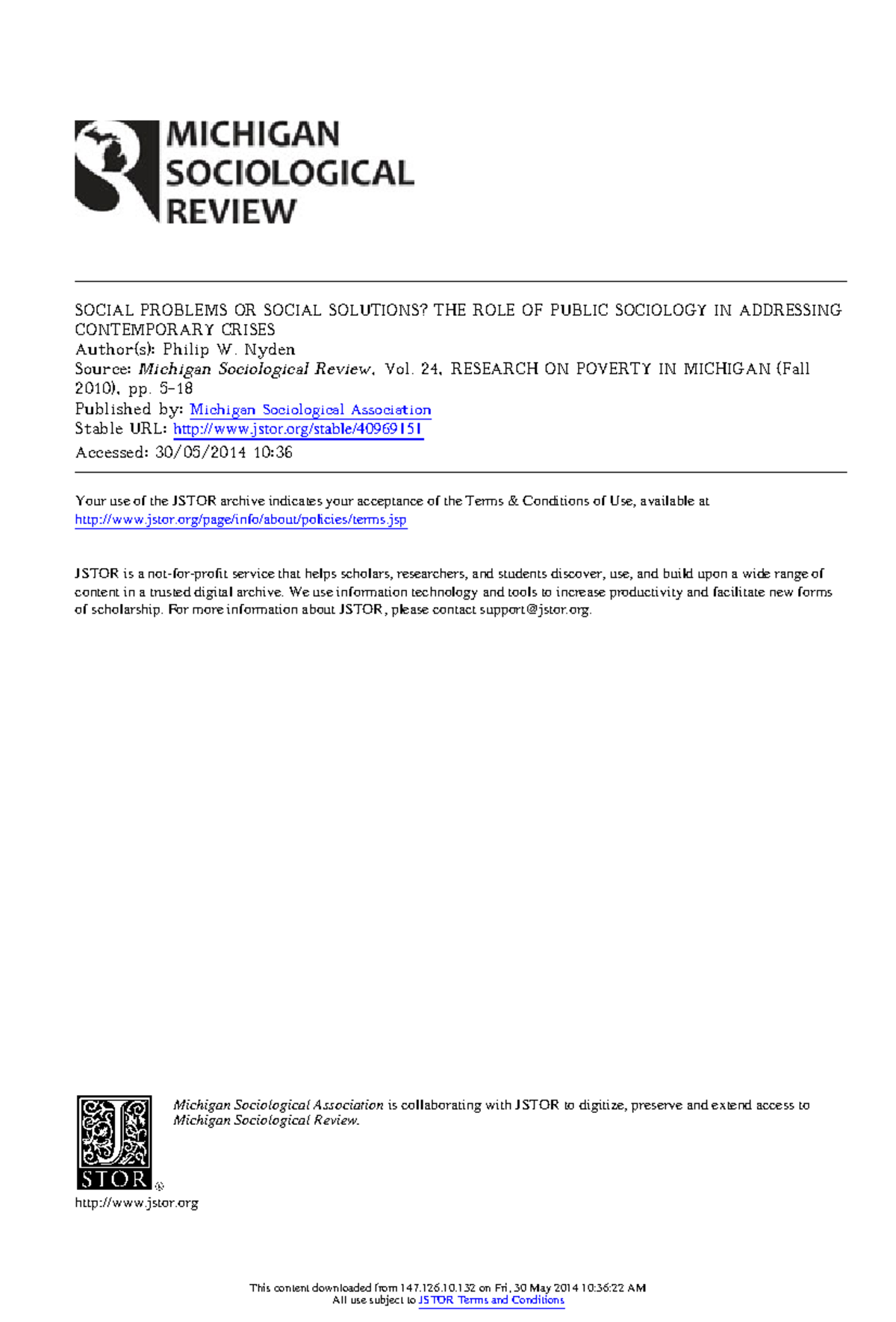 40969151 - notes - SOCIAL PROBLEMS OR SOCIAL SOLUTIONS? THE ROLE OF ...