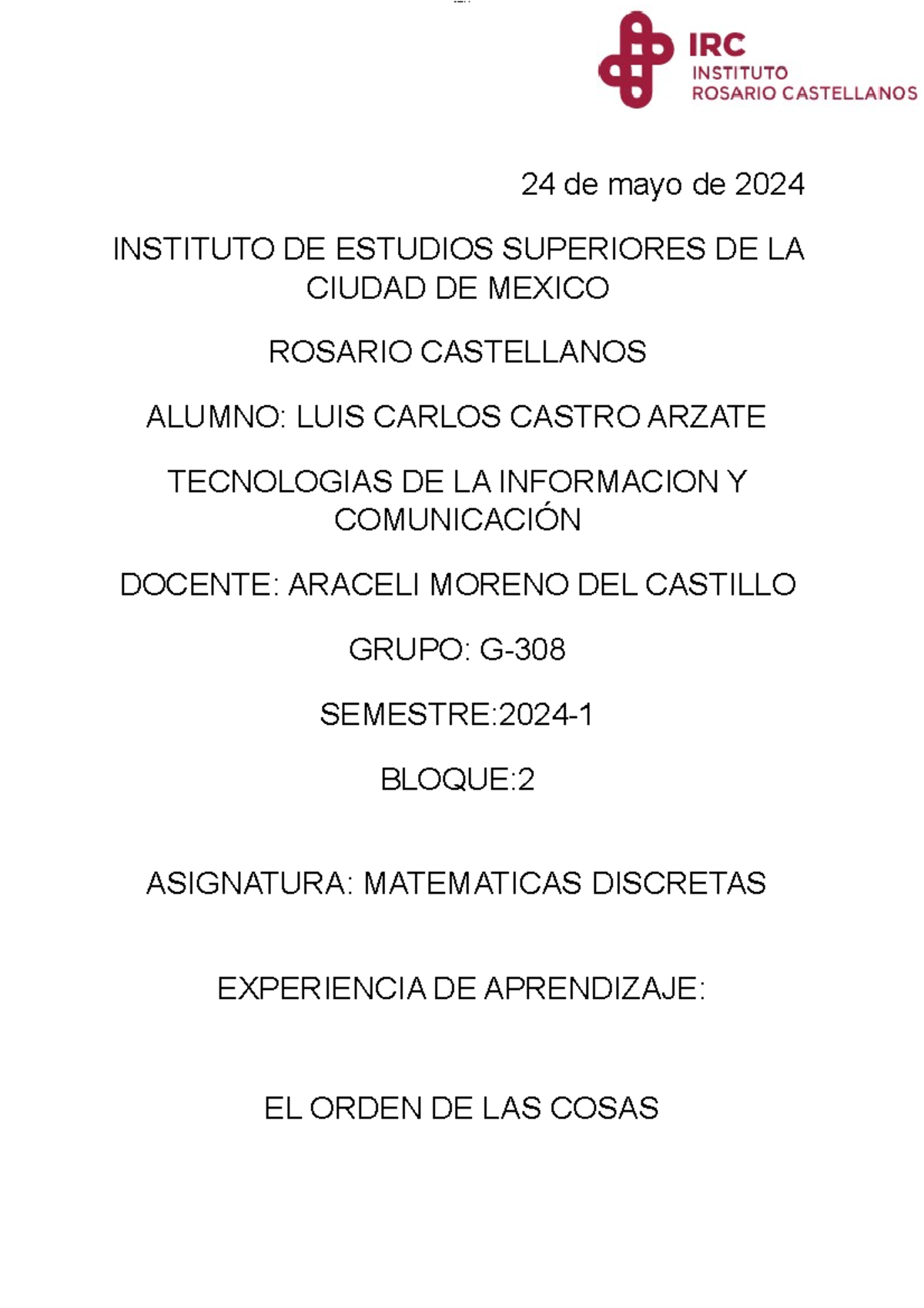 LAIT305 U2 LUIS Castro A2 - 24 de mayo de 2024 INSTITUTO DE ESTUDIOS ...
