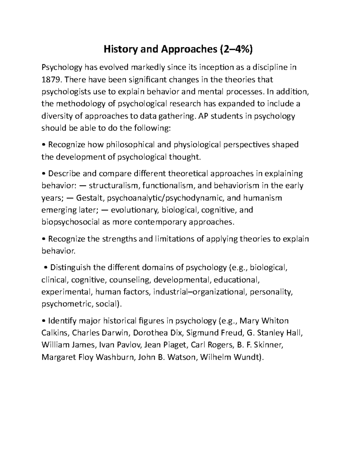 Crash Course History and Approaches - History and Approaches (2–4% ...