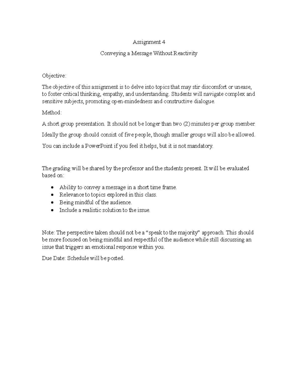 Assignment 4 - Students will navigate complex and sensitive subjects ...