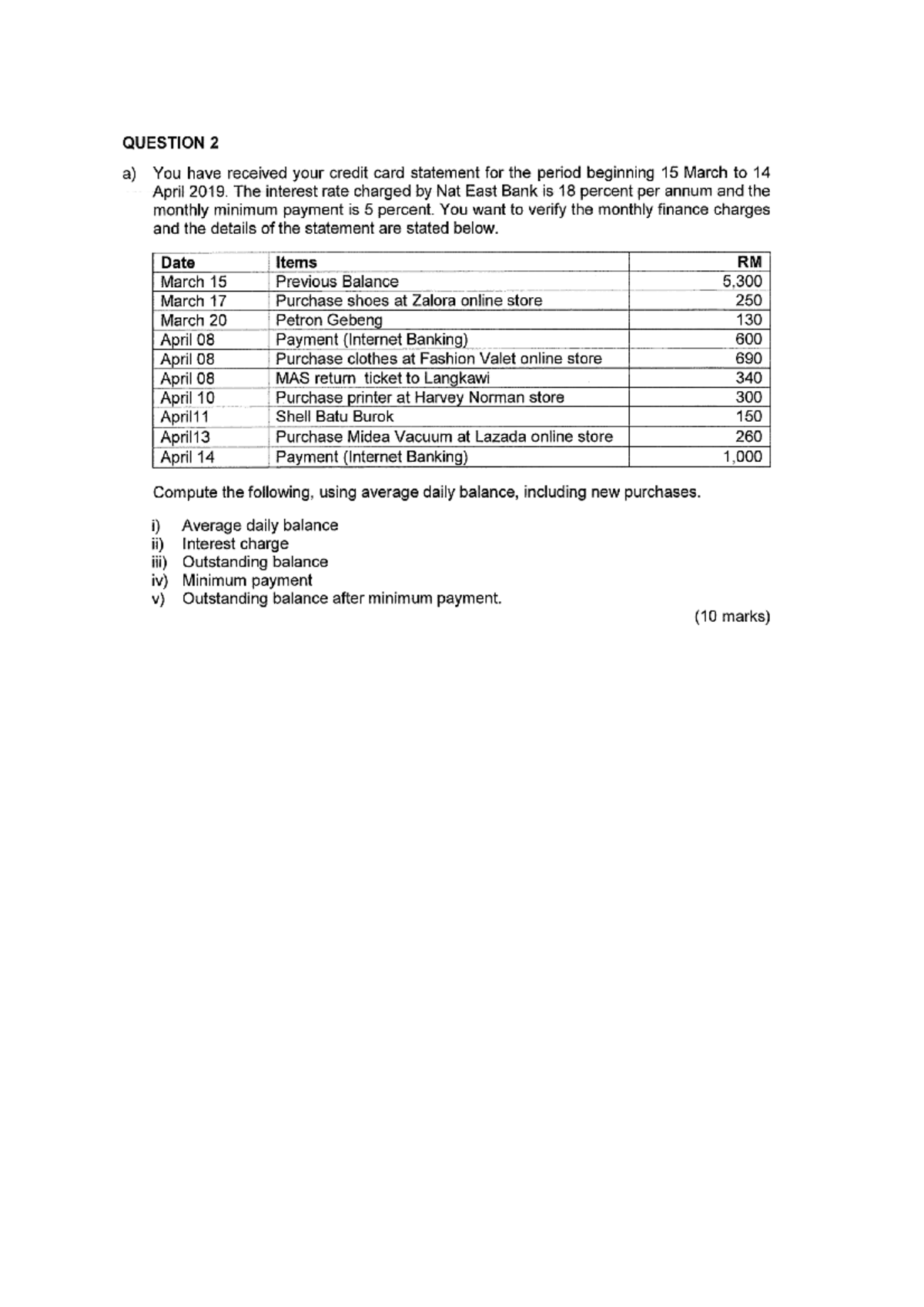 Consumer Credit Exercise - Personal Financial Planning - Studocu