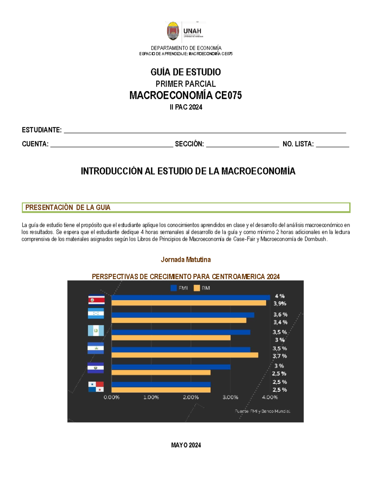 Guía de Estudio Macroeconomía I Parcial II PAC 2024 - ESPACIO DE APRENDIZAJE: MACROECONOMÍA CE0 ...