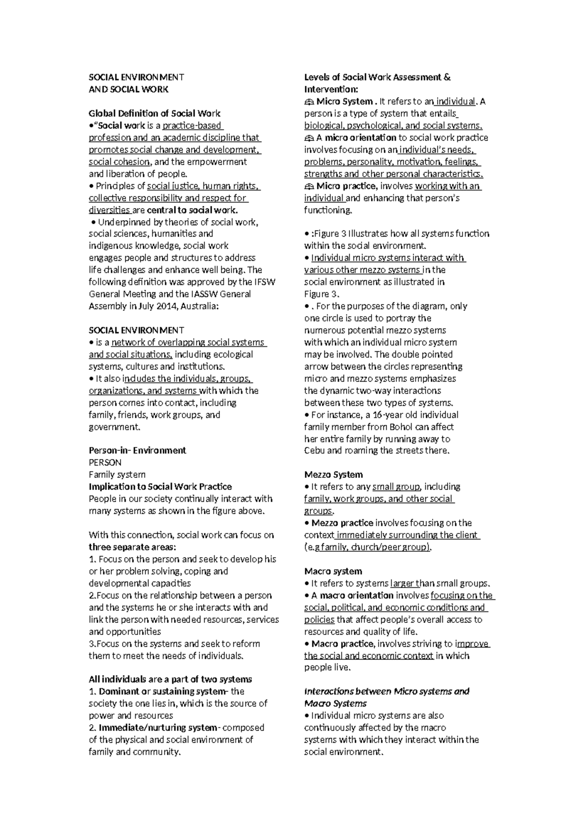 Social Environment - SOCIAL ENVIRONMENT AND SOCIAL WORK Global ...