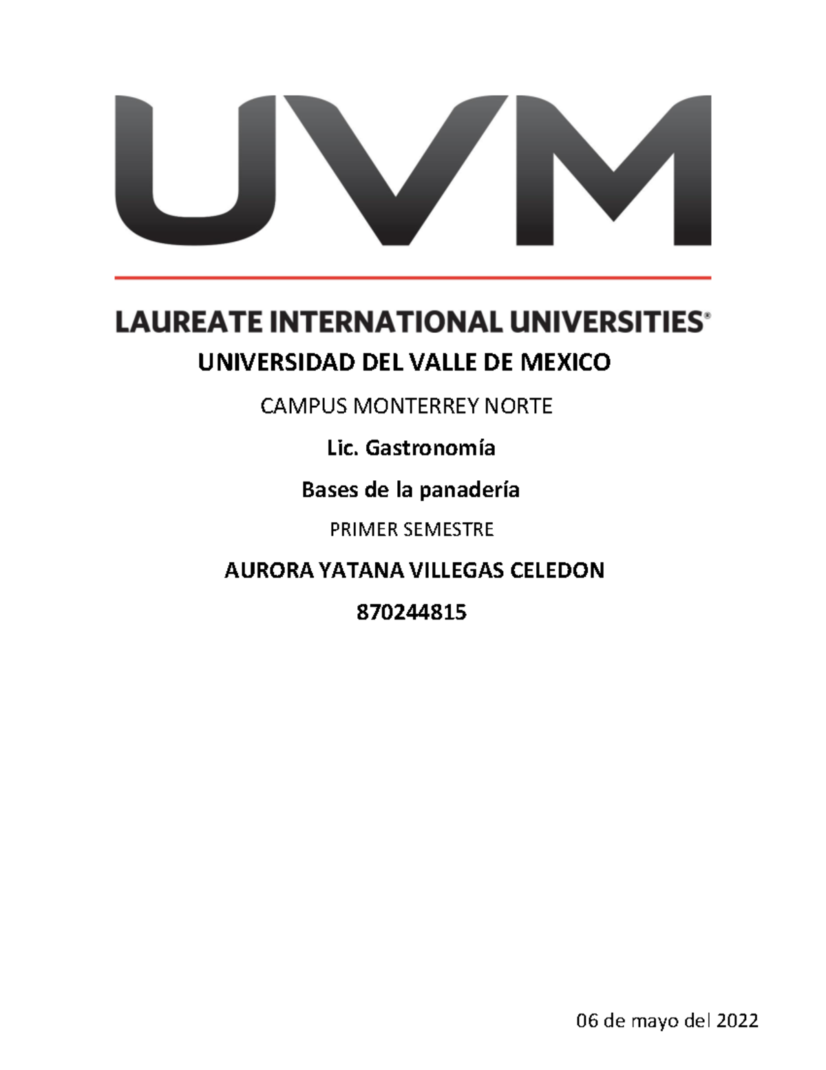 A8 AYVC. Esquema.DE - BASES DE LA PANADERIA - UNIVERSIDAD DEL VALLE DE ...