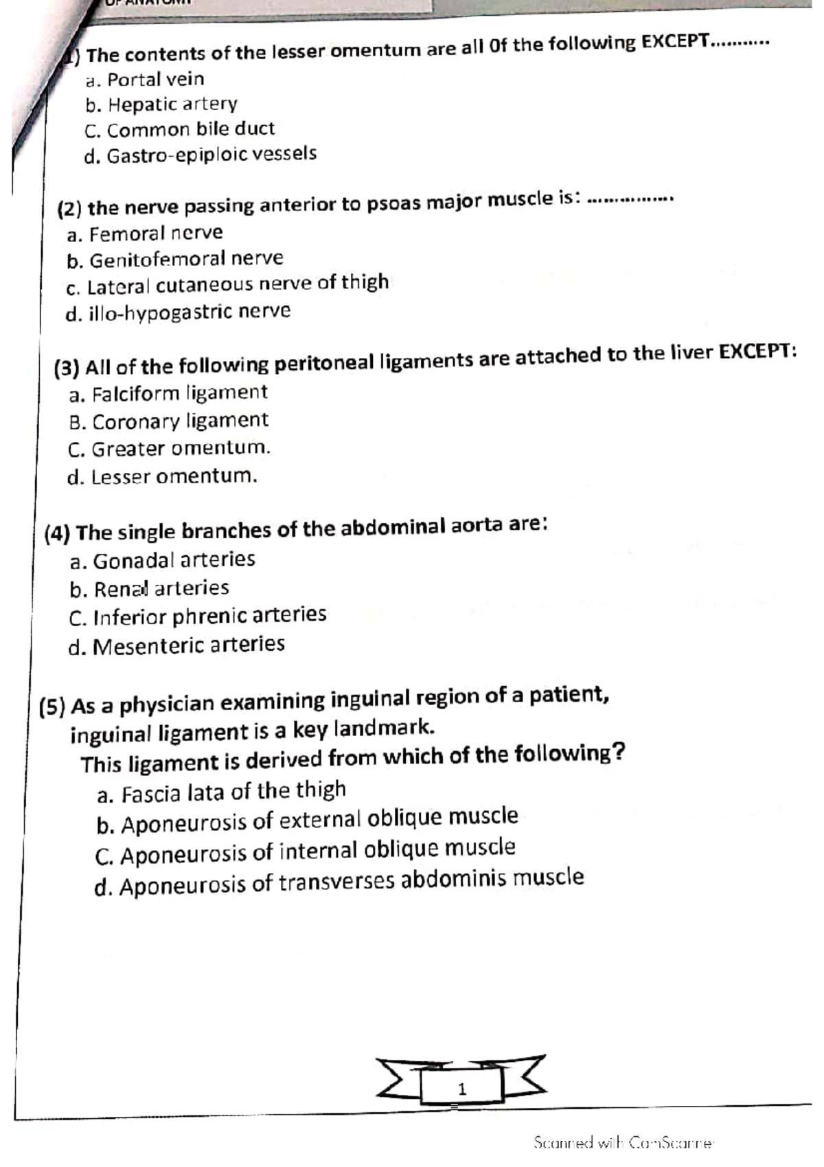 Mcq abdomen dr - physiology pathology - Studocu