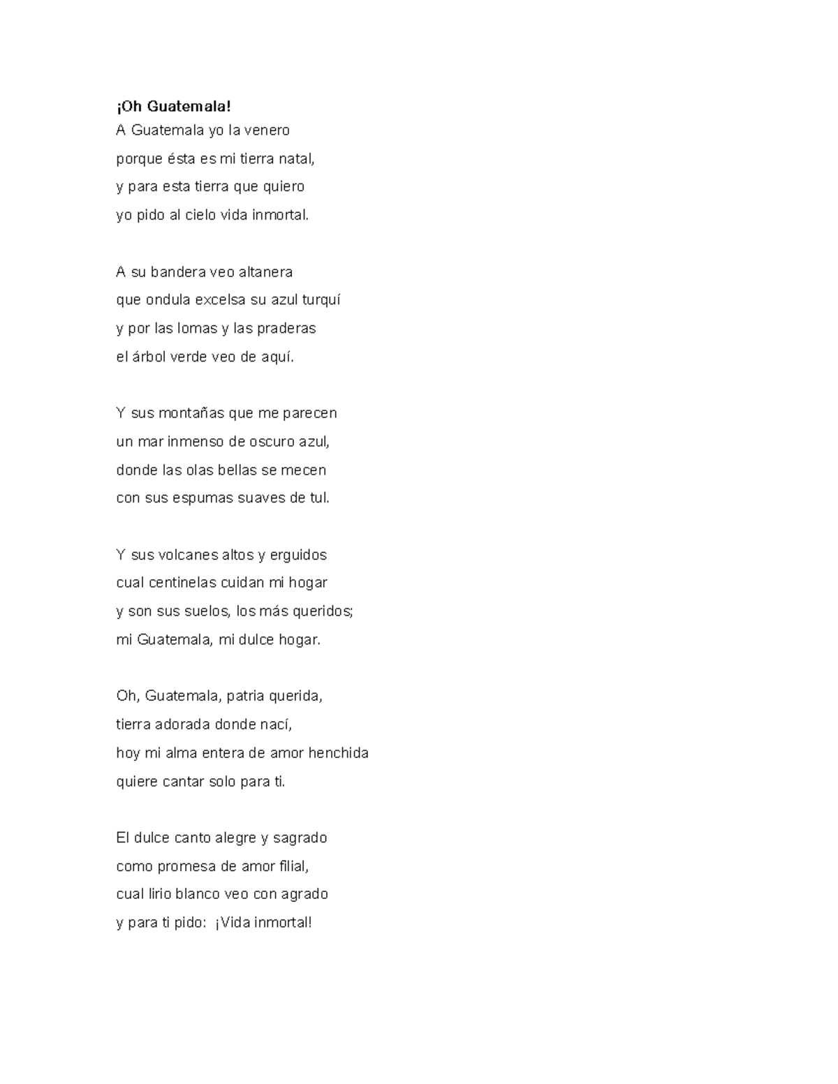 Poemas para Guatemala - La Patria Grande - °Oh Guatemala! A Guatemala ...