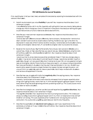 Module 5 Activity PSY-328 - PSY 328 Module Five Activity Template Libbyann T. Parker First, read ...