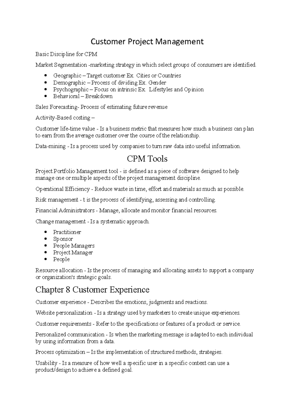 Customer Project Management - Customer Project Management Basic ...