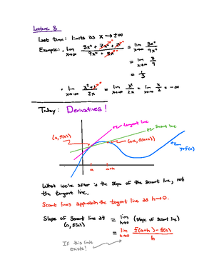 Calc1-lecture-3 - Calculus notes - Lectures Last time We discussed the ...