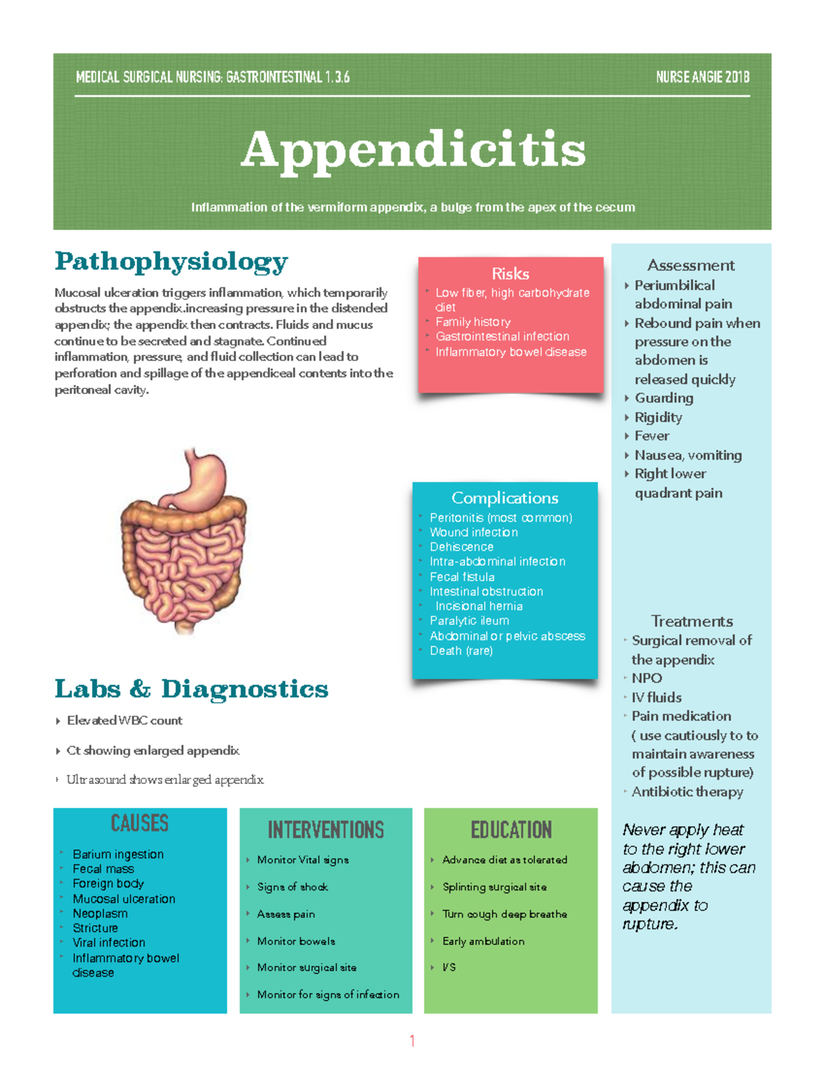 Appendicitis - Lecture notes Health and Illness Across the Lifespan ...