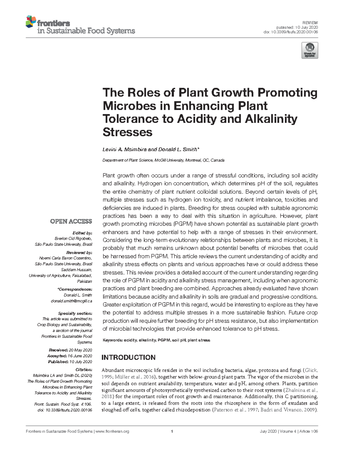 The Roles of Plant Growth Promoting Microbes in En - REVIEW published ...
