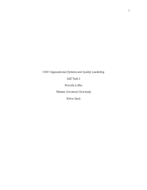 C 489 Task 1 - A complete c489 Task 1 - Organizational Systems and ...