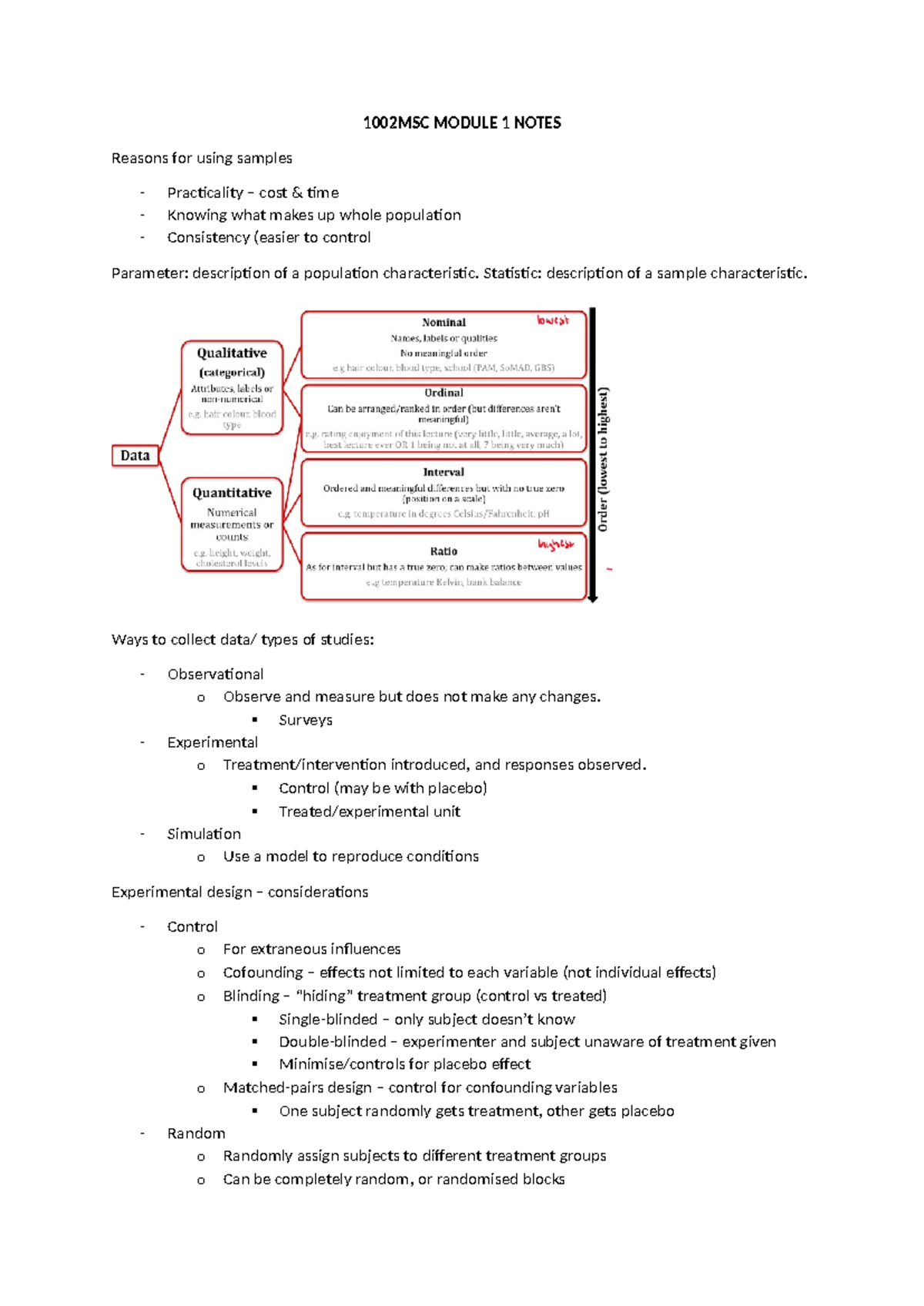 1002MSC Module 1 Notes - 1002MSC MODULE 1 NOTES Reasons for using ...