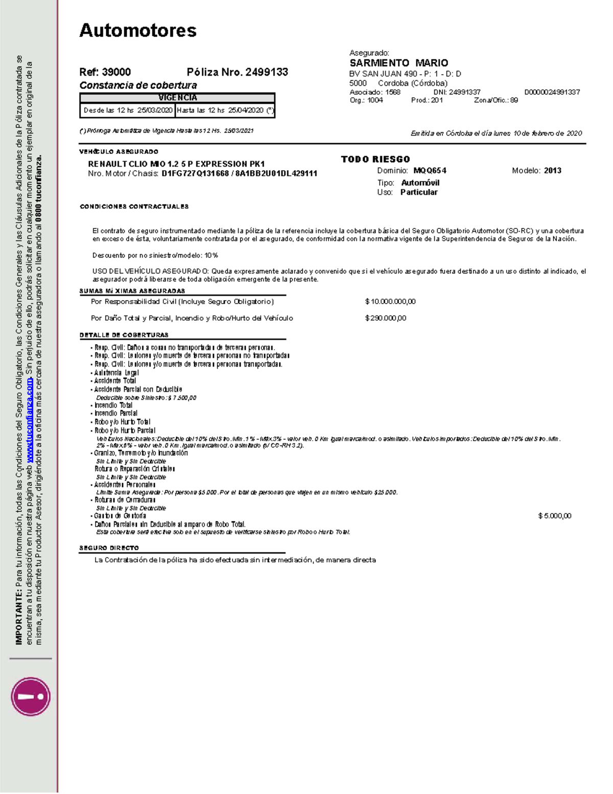 TP3 - Documento extra - formulario - ####### IMPORTANTE: ####### Para tu información, todas las ...