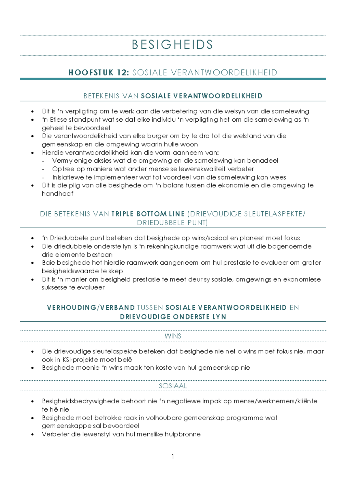 Besigheidstudie SBA - Besigheids SBA Gr 12 Kw 3 - B E S I G H E I D S ...