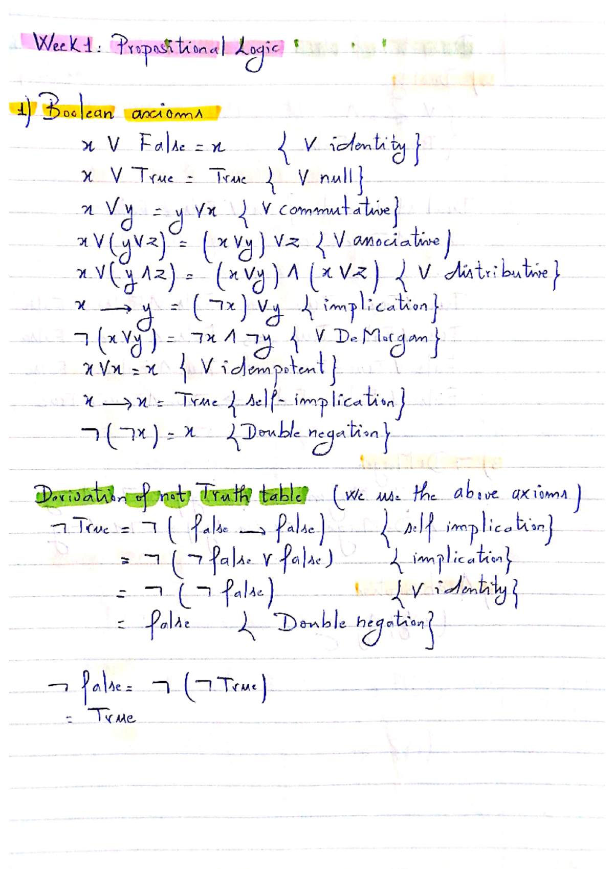 Week1 propositional logic - COSC 2300 - Studocu
