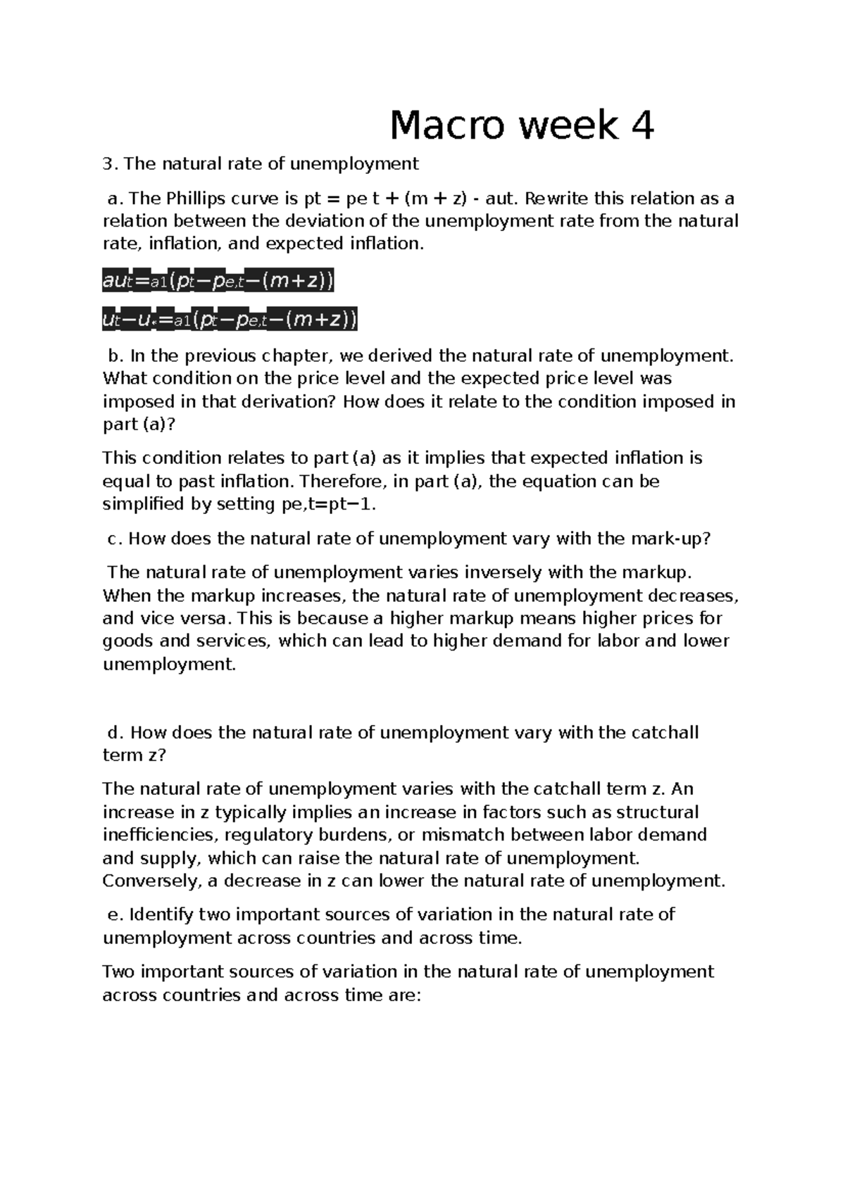 Macro week 4 - Tutorial exercises from week 4 - Macro week 4 3. The ...