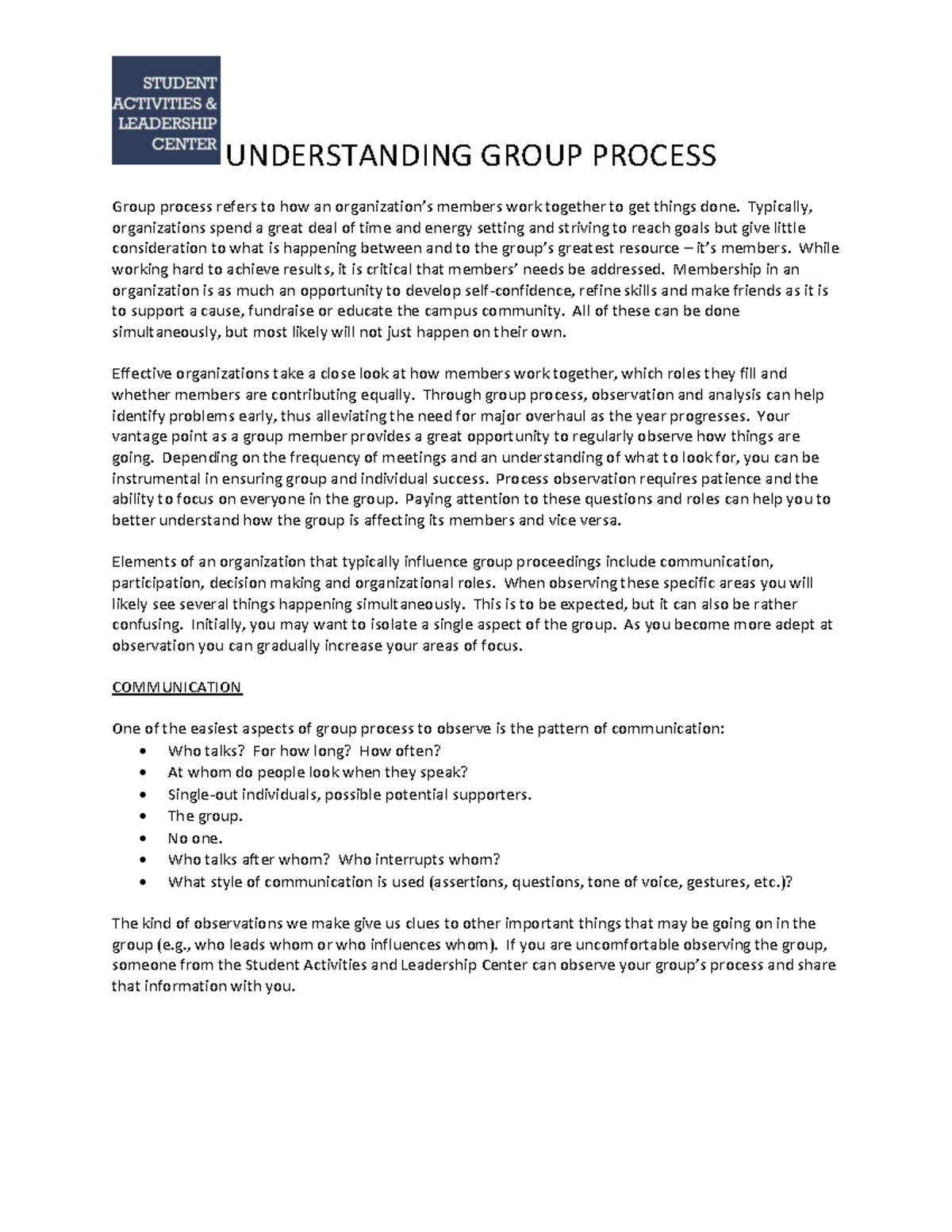 Understanding Group Process and its impact on the decision making at ...