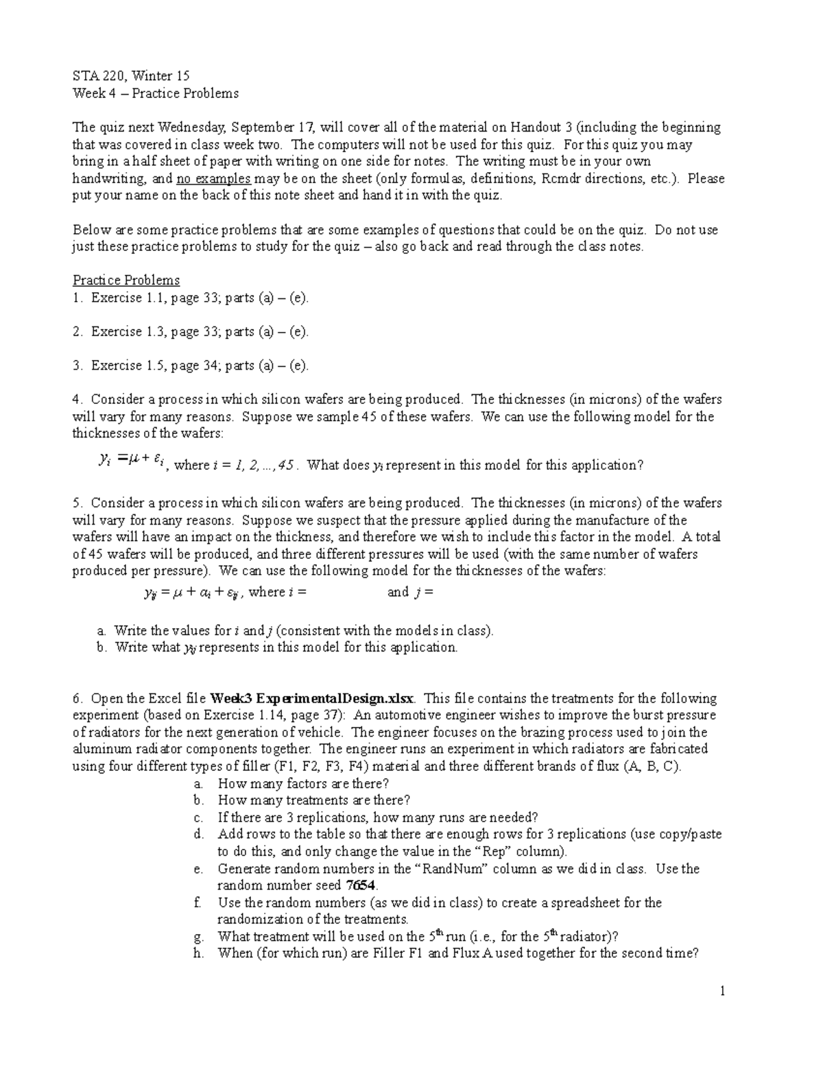 Week 4 Practice Problems - STA 220, Winter 15 Week 4 Practice Problems ...