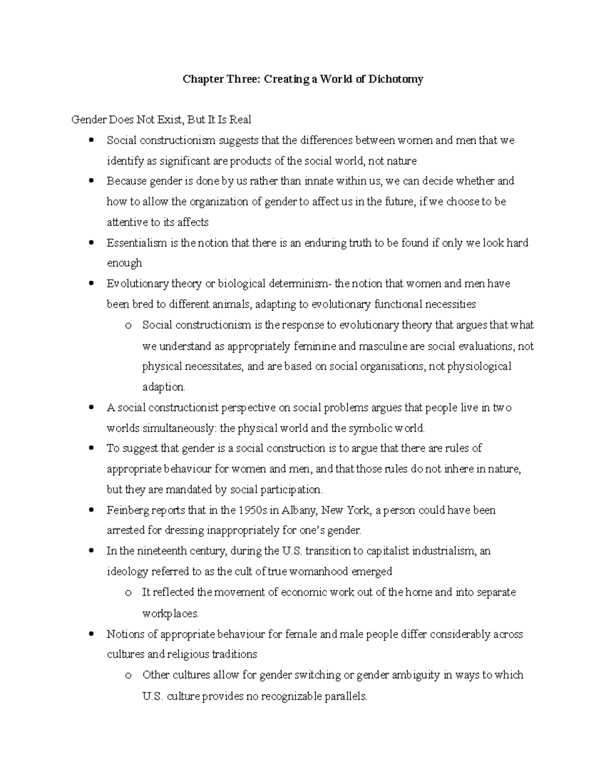 Chapter Three Creating a World of Dichotomy - A social constructionist ...