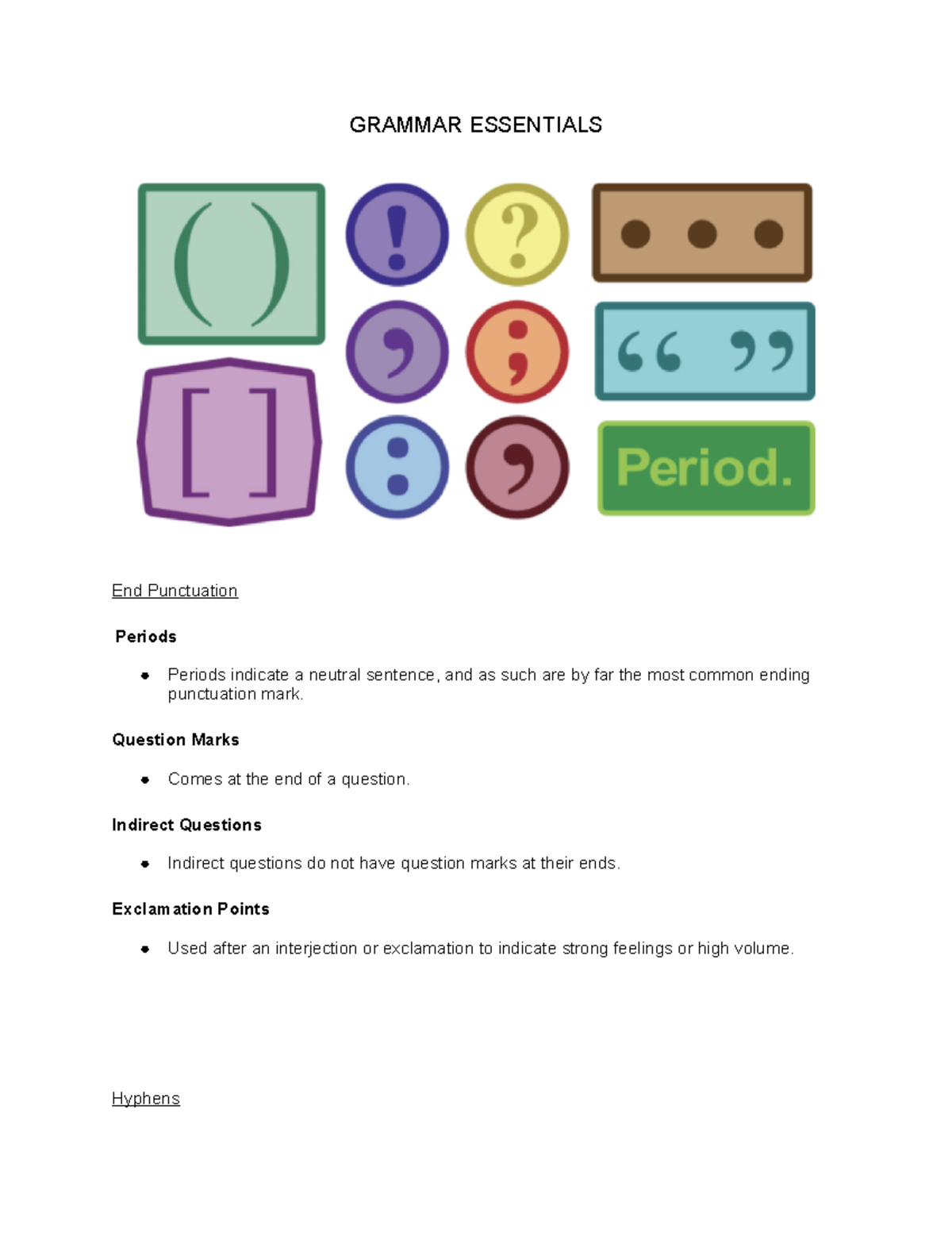 ENG 111 Notes Grammar Essentials Part 1 - GRAMMAR ESSENTIALS End ...