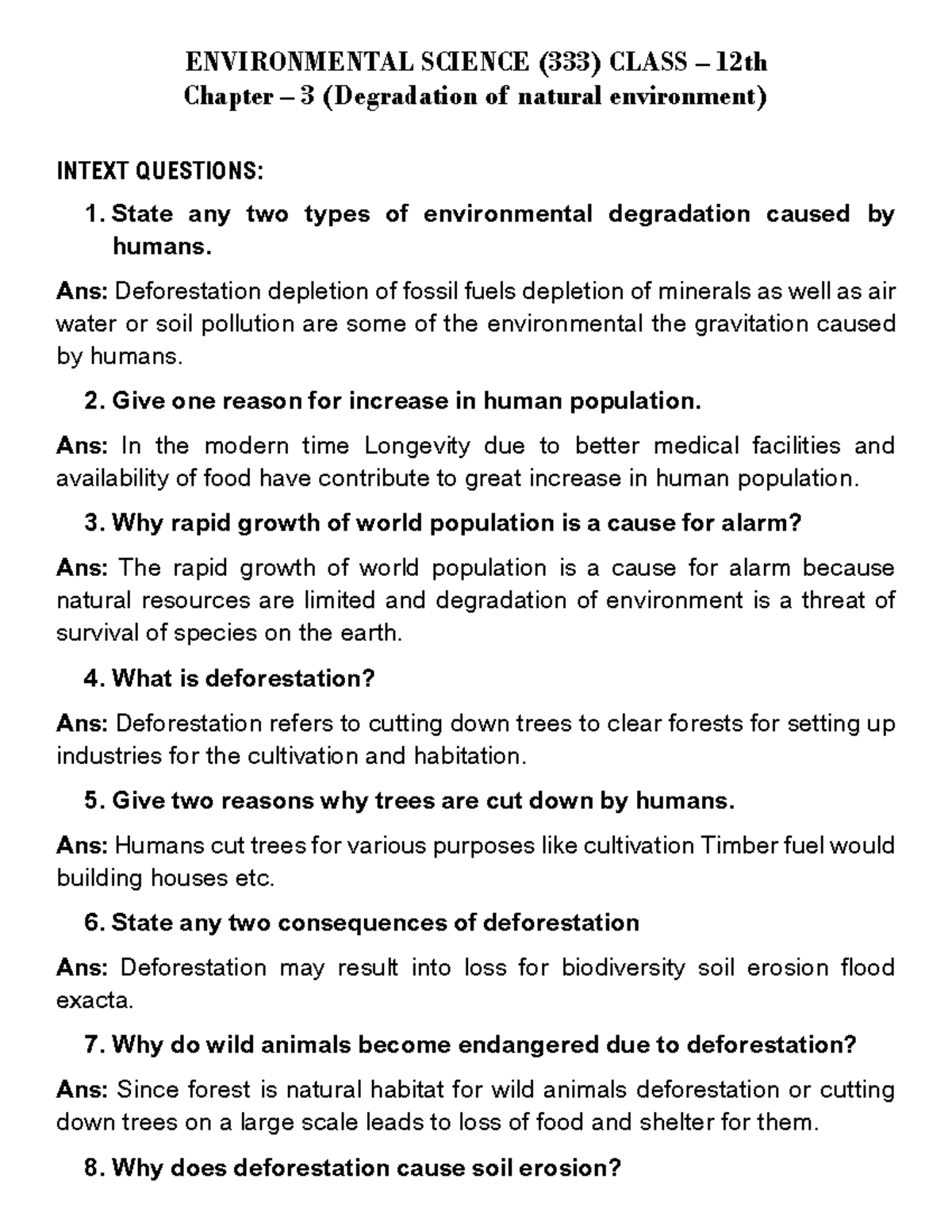 Environmental Science Class 12 Chapter - 3 - ENVIRONMENTAL SCIENCE (333 ...