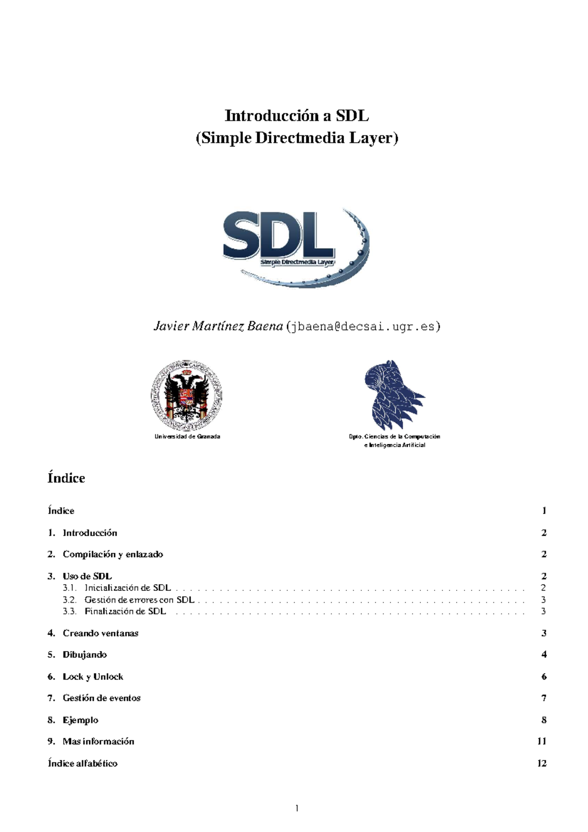 Intro sdl - Apuntes 1 - Introducción a SDL (Simple Directmedia Layer ...