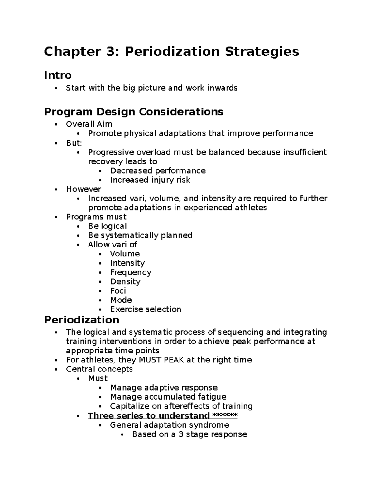 KHP 350 Chapter 3 - Dr. Stuart Best - Chapter 3: Periodization ...