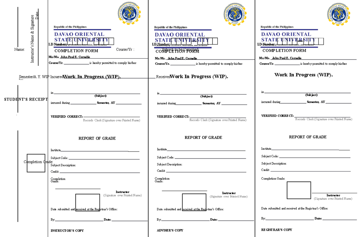 WIP FORM ( Spear) - FORM - COMPLETION FORM COMPLETION FORM COMPLETION ...