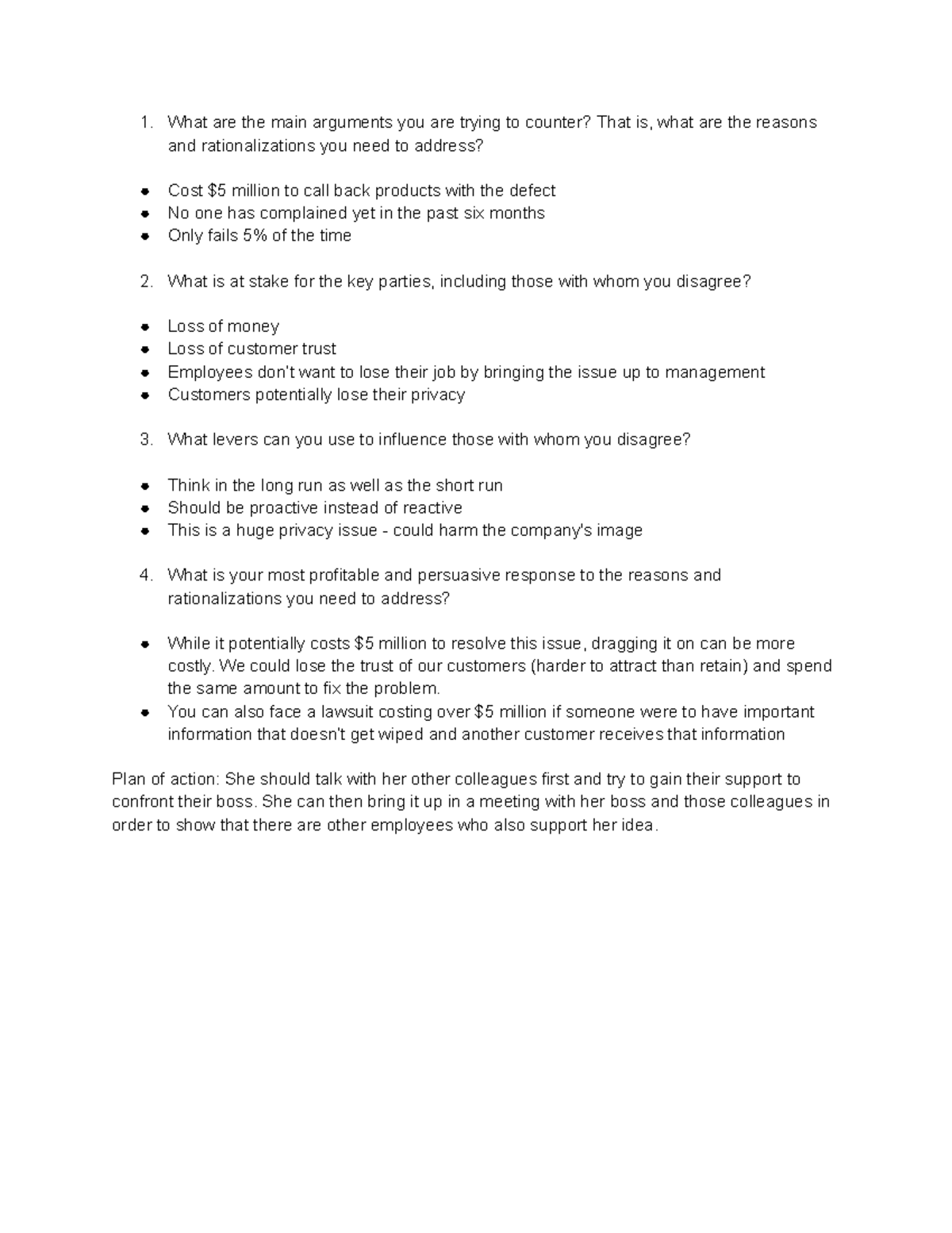 GVV case #1 - Giving voices value case - What are the main arguments ...