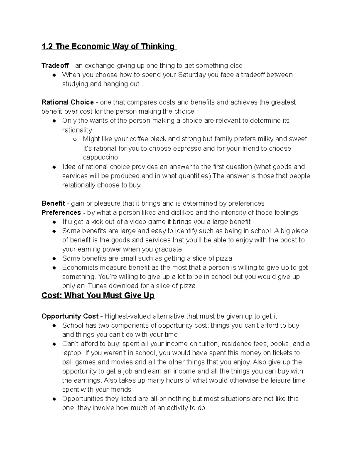 Chapter 1.2 Economic Way of Thinking - 1 The Economic Way of Thinking ...