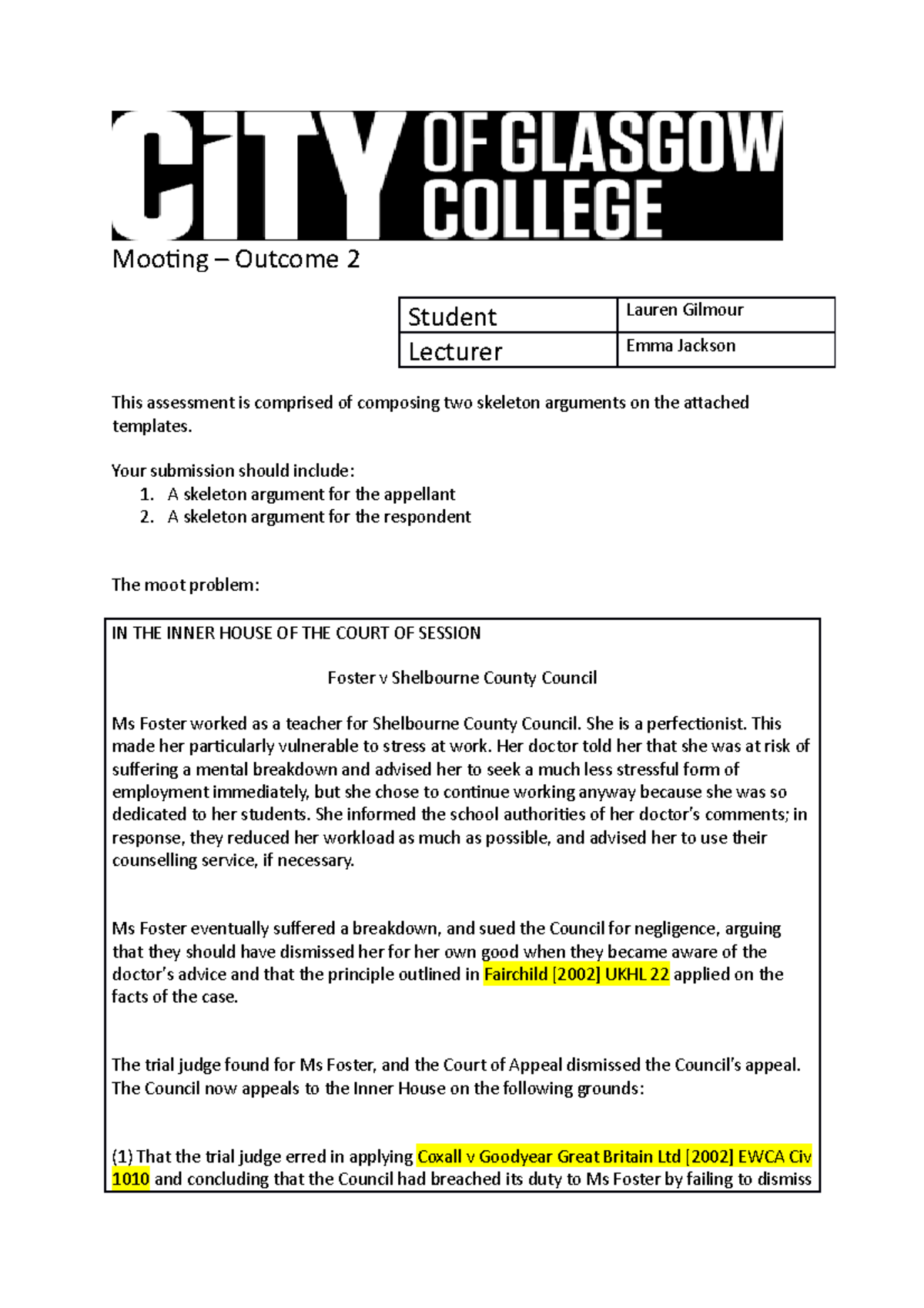 Mooting Skeleton Arguments copy - Studocu