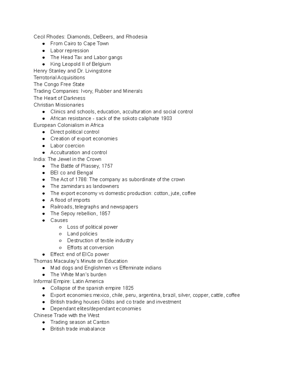 Lecture 14 - Cecil Rhodes: Diamonds, DeBeers, and Rhodesia From Cairo ...
