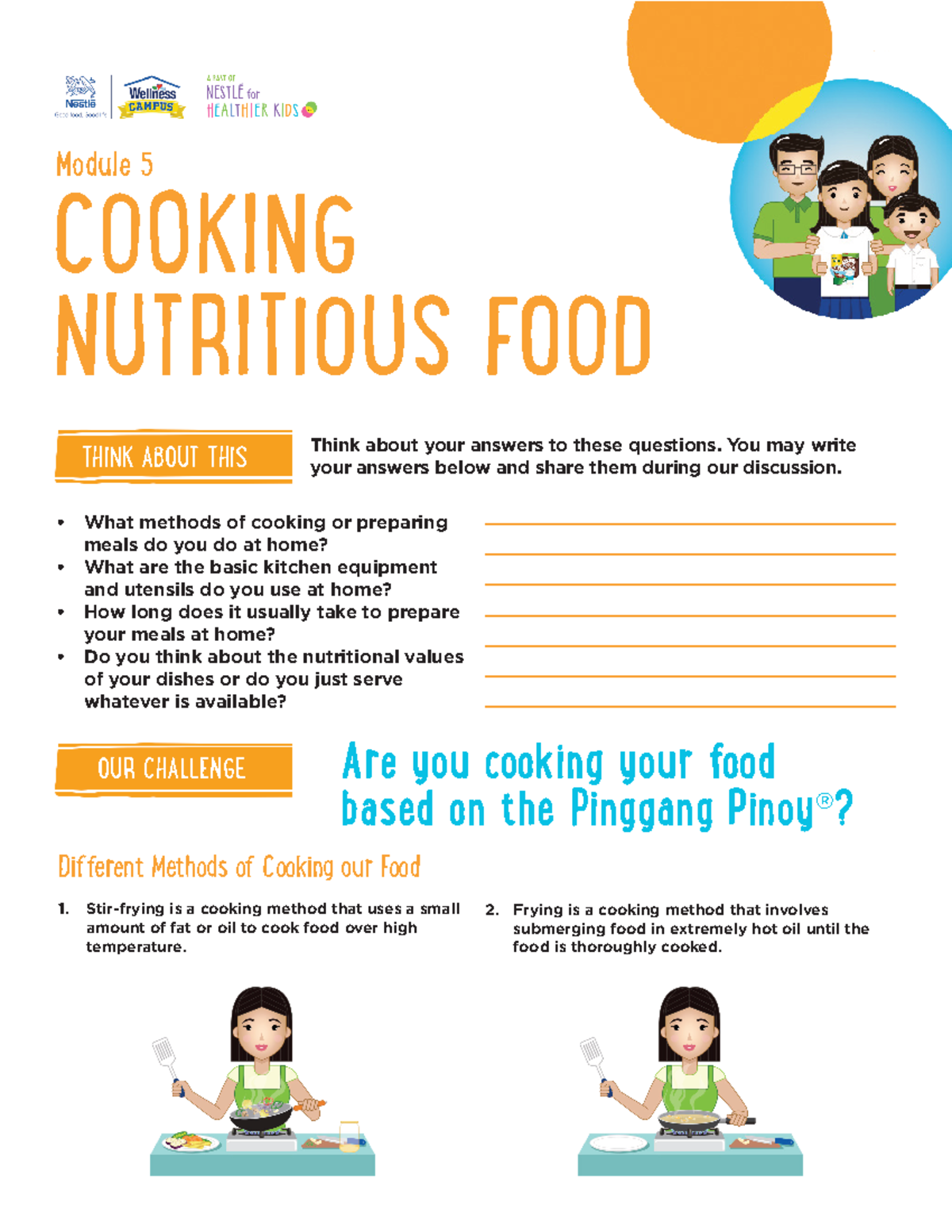 Adult Module 5 - Cooking Nutritious Food Handout (English) - Module 5 ...