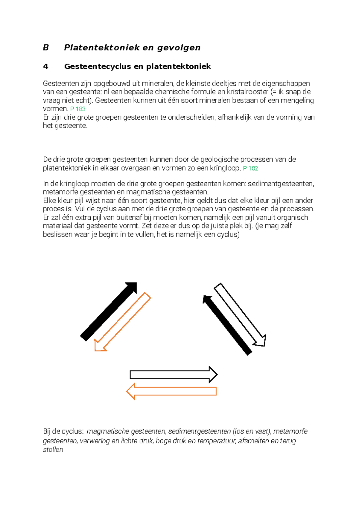 Gesteentecyclus copy - B Platentektoniek en gevolgen 4 Gesteentecyclus en platentektoniek ...