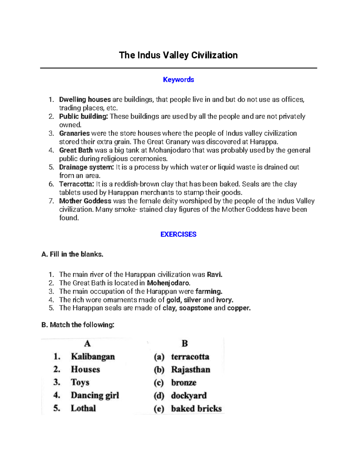 The Indus Valley Civilization - ncertbooksolutions The Indus Valley ...