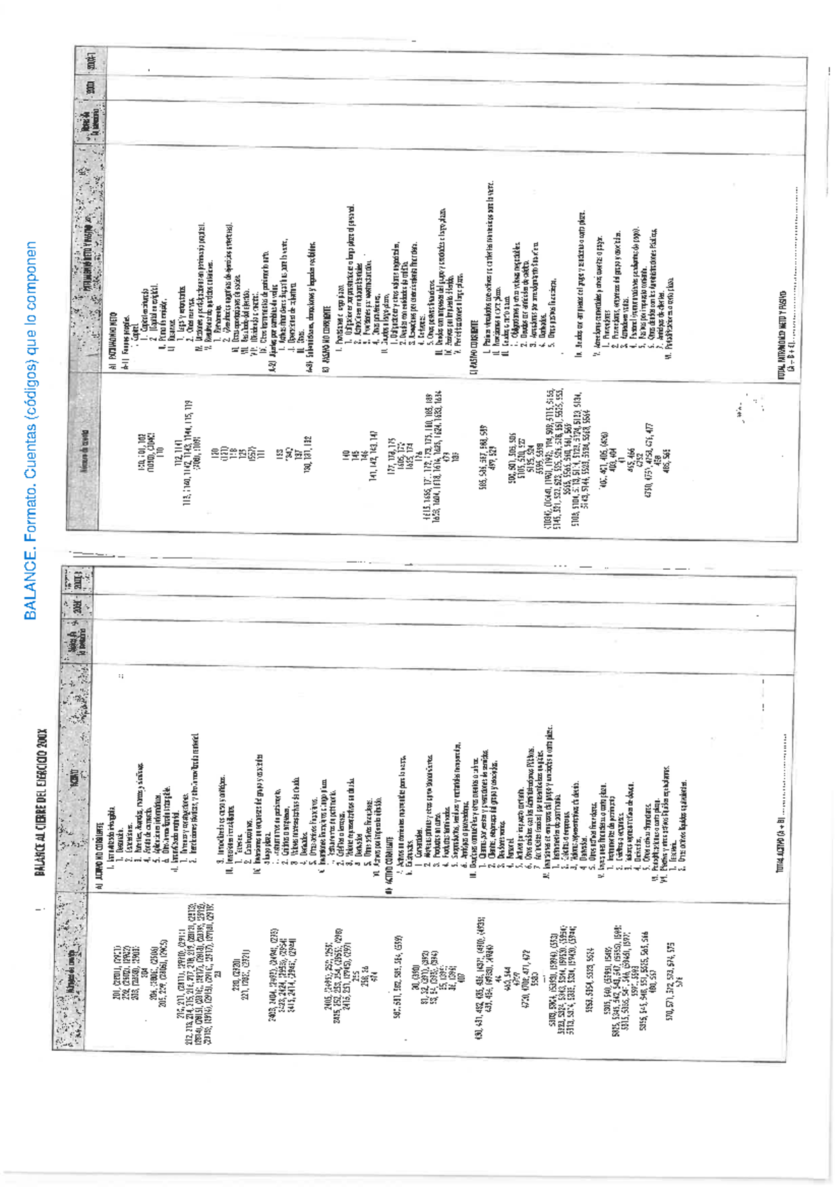 Tema 3. Cuentas. Anexo. Balance Y P Y G. Formatos PGC con Cuentas ...