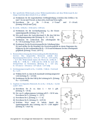 GET Klausur SS22 - Klausur Grundlagen der Elektrotechnik Sommersemester 2022 Prüfer: Prof. Dr ...