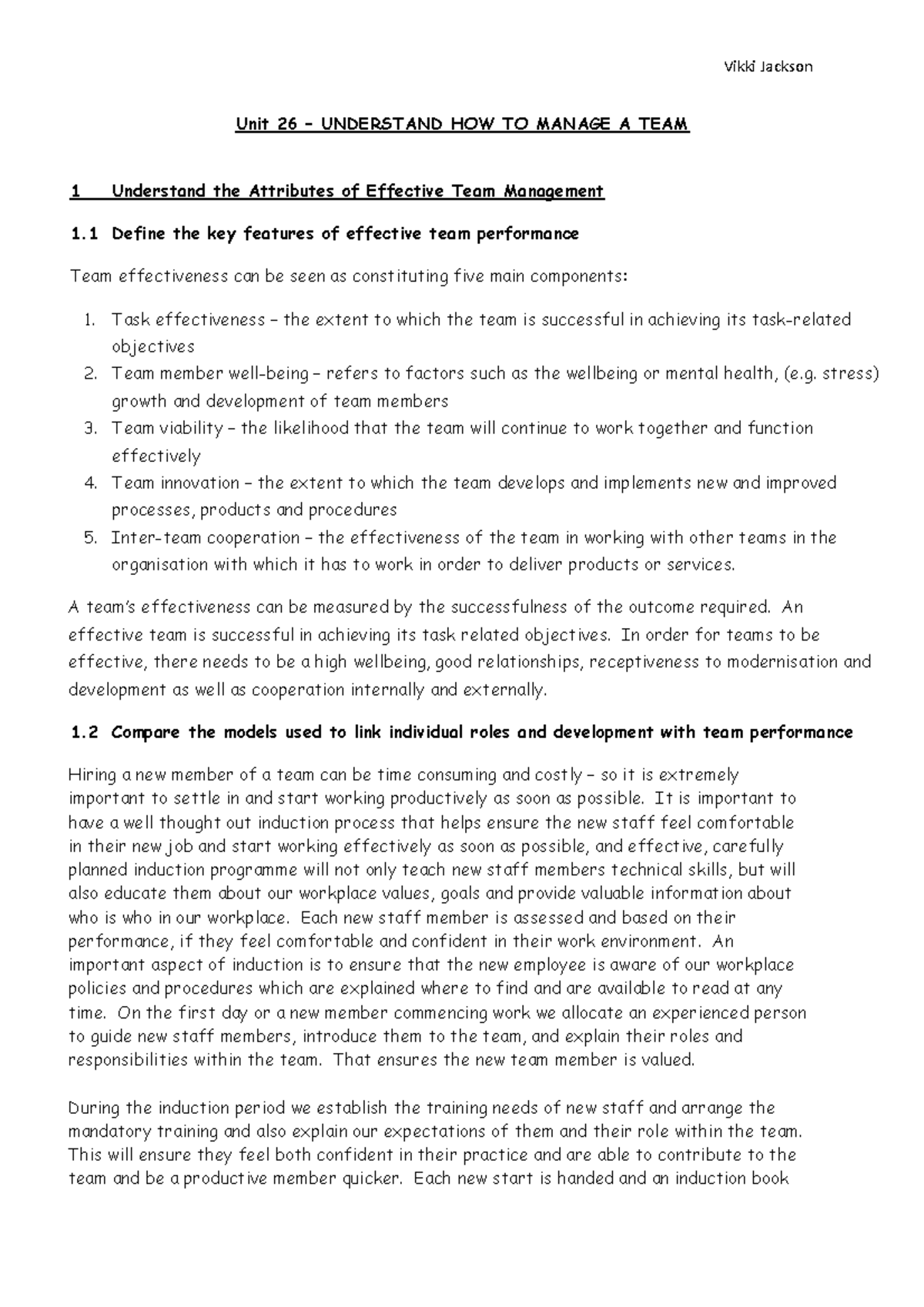 Unit 26- Understand How to Manage a Team - Unit 26 – UNDERSTAND HOW TO ...