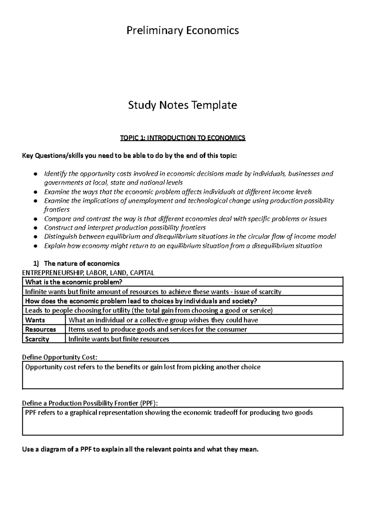 Preliminary Economics Study Template.docx - Preliminary Economics Study ...