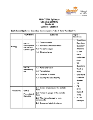 Grade 8- Midterm Practice TEST Syllabus-1 - MID-TERM PRACTICE TEST ...