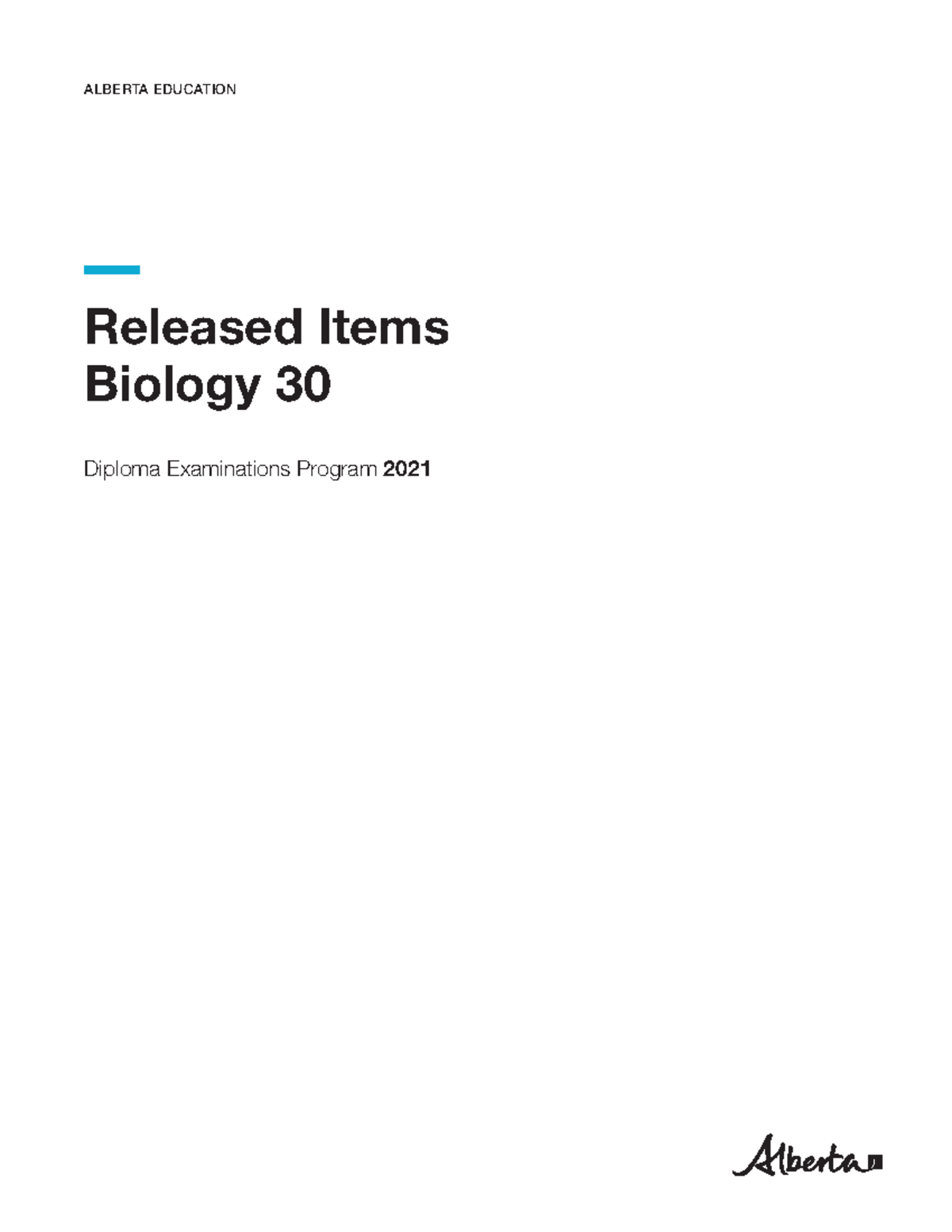 Edc diploma exam biology 30 released materials 2021 - Released Items ...