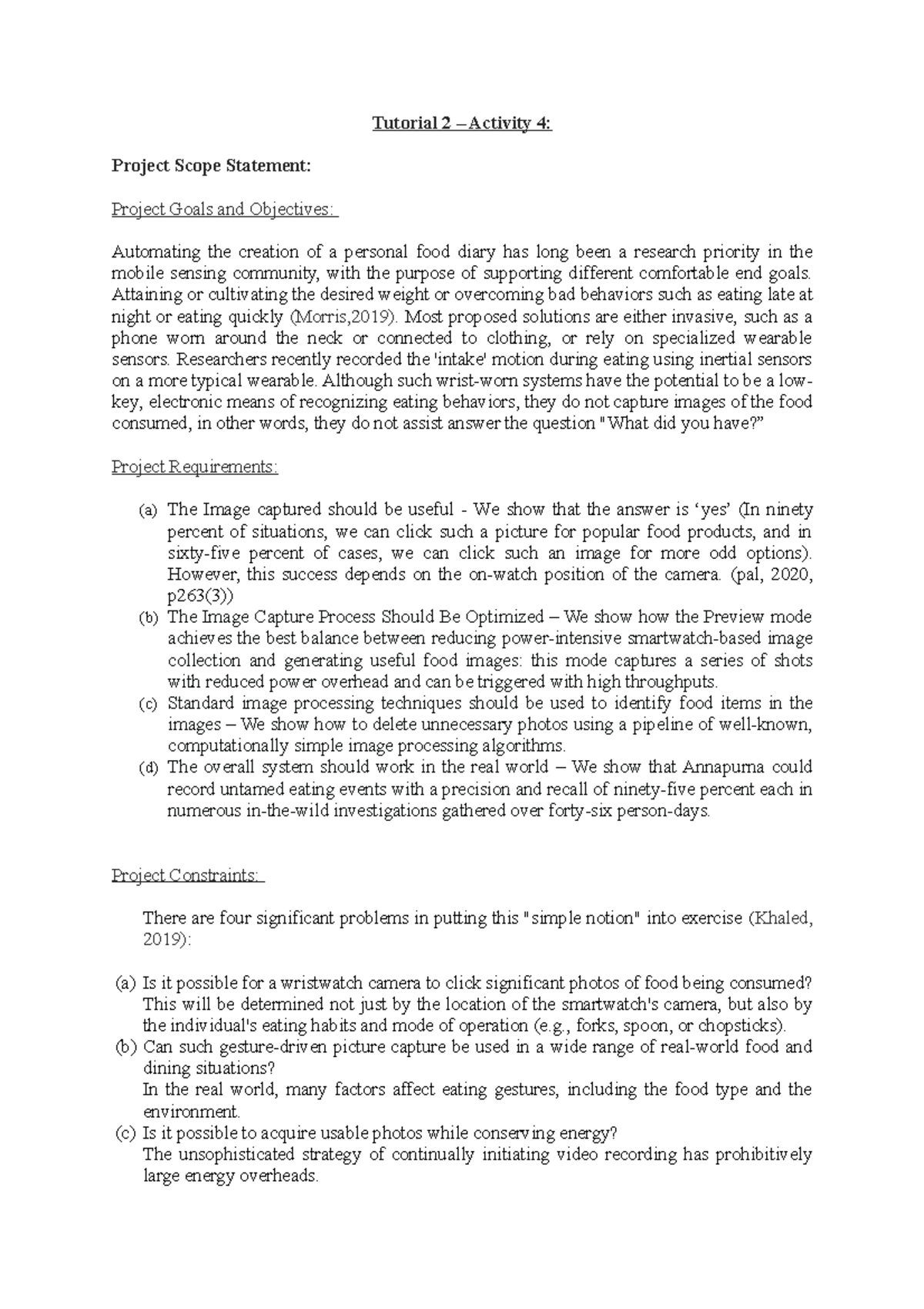 Project Management - adwet58iuo - Tutorial 2 – Activity 4: Project ...