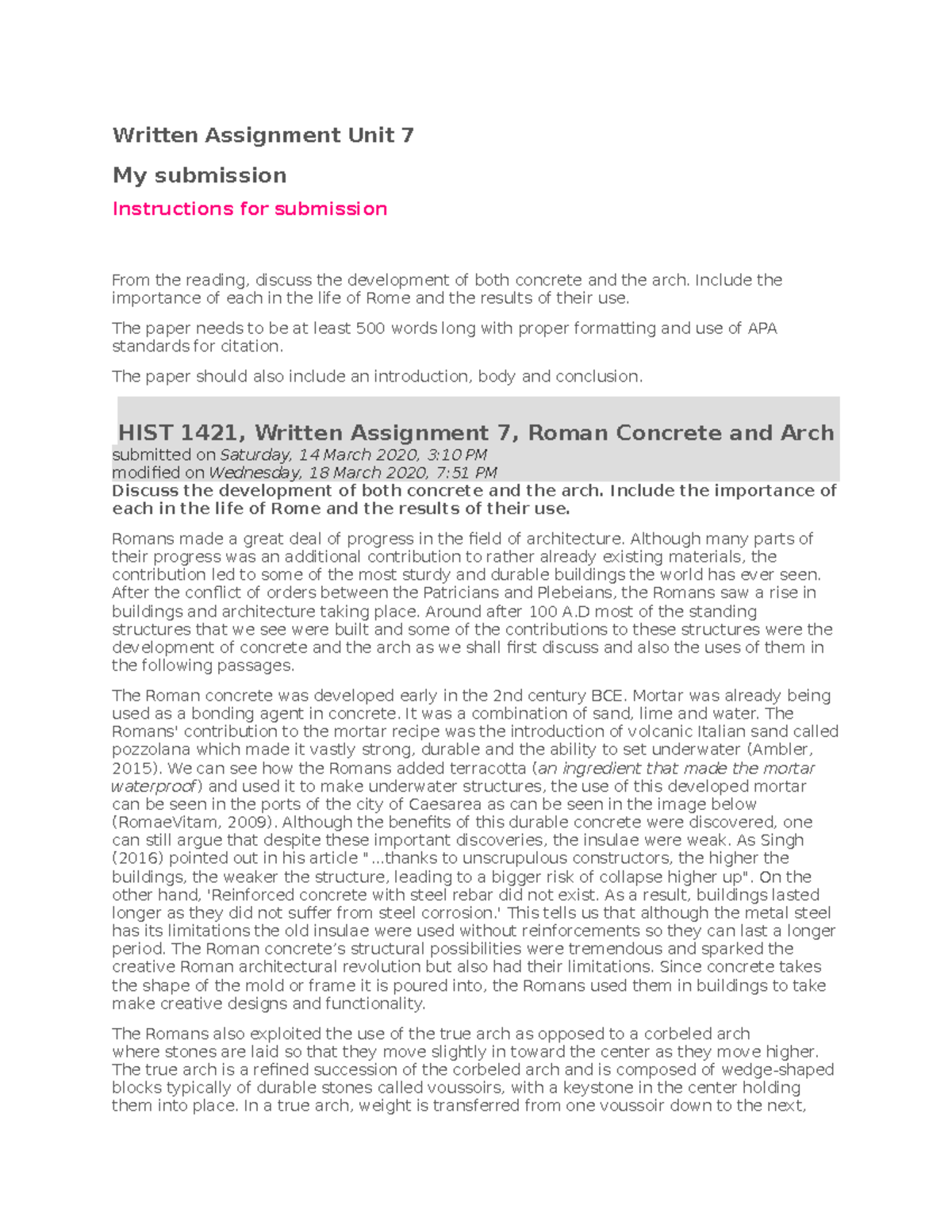 1421 - Week 7 WA - ST1 - Written Assignment Unit 7 My submission Instructions for submission ...